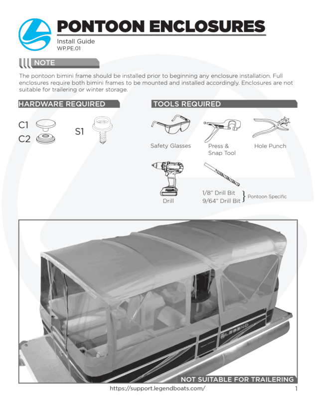 PONTOON ENCLOSURES Installation Guide | Guides | Legend Boats
